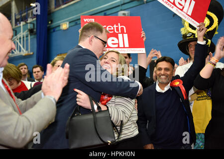 Labour candidate Gareth Snell celebrates with his wife Sophia (right ...