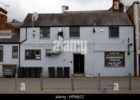 Rear view of The Bull pub, Drury Lane, Rugby, Warwickshire, England, UK ...