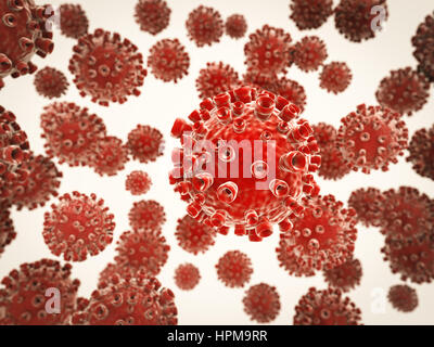 Rendering viruses in infected organism, viral disease epidemic, virus ...