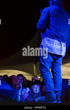 Slatkaristika singing on stage in Veles, R. Macedonia Stock Photo - Alamy