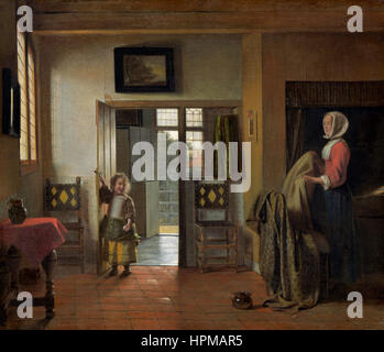 Pieter de Hooch - The Bedroom Stock Photo - Alamy
