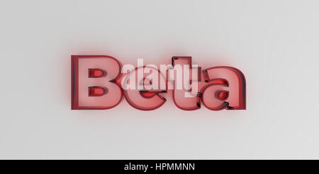 BETA - Red text on typography background - 3D rendered royalty free ...