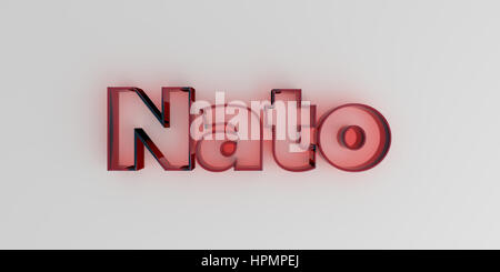 NATO - Red text on typography background - 3D rendered royalty free ...