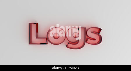 LOGS - Red text on typography background - 3D rendered royalty free ...
