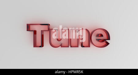 TUNE - Red text on typography background - 3D rendered royalty free ...