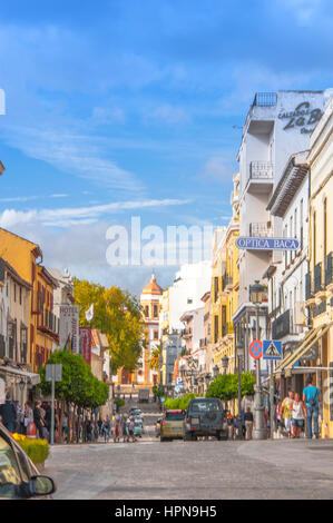 Shopping street in Ronda, Spain Stock Photo - Alamy