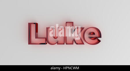 LUKE - Red text on typography background - 3D rendered royalty free ...