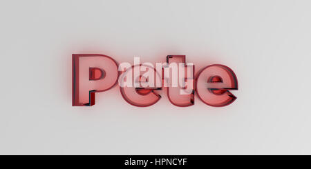 PETE - Red text on typography background - 3D rendered royalty free ...