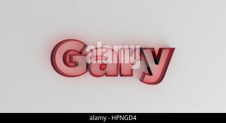 GARY - Red text on typography background - 3D rendered royalty free ...