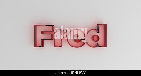FRED - Red text on typography background - 3D rendered royalty free ...
