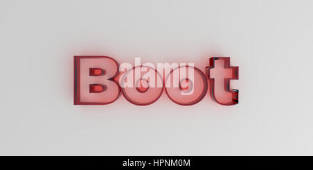 BOOT - Red text on typography background - 3D rendered royalty free ...
