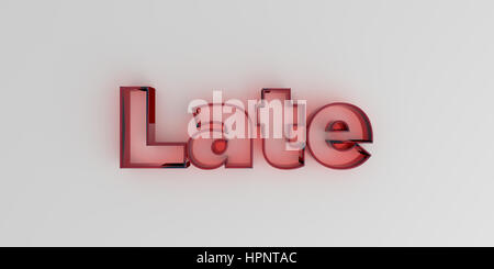 LATE - Red text on typography background - 3D rendered royalty free ...