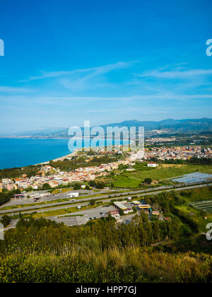 Italy, Sicily, Oliveri, view to the bay of Messina Stock Photo - Alamy