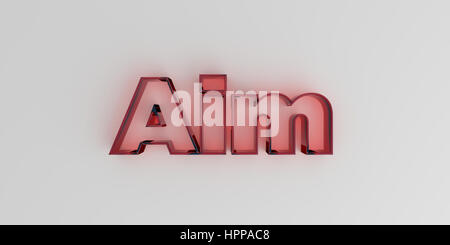 AIM - Red text on typography background - 3D rendered royalty free ...