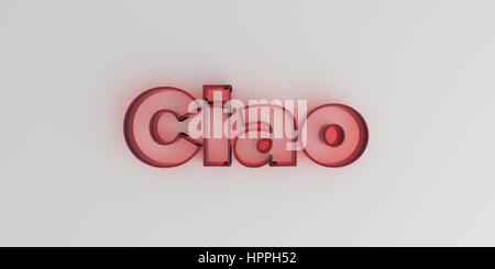 CIAO - Red text on typography background - 3D rendered royalty free ...