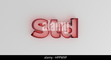 STD - Red text on typography background - 3D rendered royalty free ...