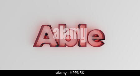 ABLE - Red text on typography background - 3D rendered royalty free ...