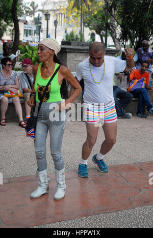 Cuban locals dancing in the Parque Central, Havana, Cuba Stock Photo ...