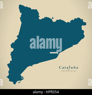 Map of Catalonia Stock Photo - Alamy
