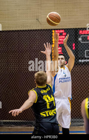 December 16, 2015: Adrian Movileanu #4 of CSM Ploiesti during the Basketball League I Romania ...