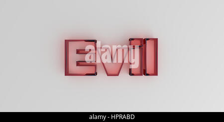 EVIL - Red text on typography background - 3D rendered royalty free ...