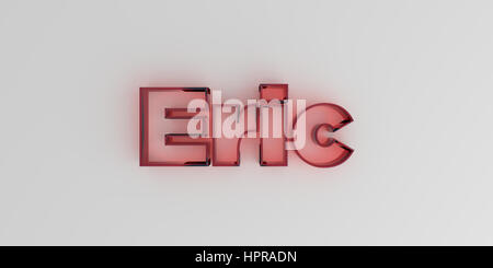 ERIC - Red text on typography background - 3D rendered royalty free ...