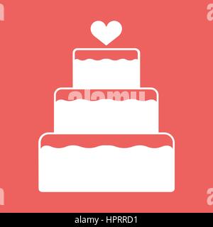 Stacked cake line icon, dessert and love, valentine cake sign, vector ...