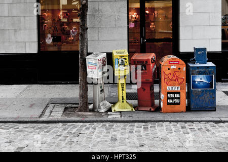 Newspaper vending machines Manhattan New York City USA Stock Photo - Alamy