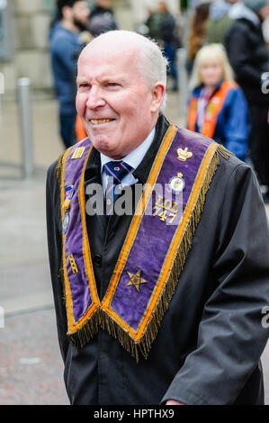 Jim Rodgers of the Ulster Unionist Party (UUP) at Belfast City Hall as ...