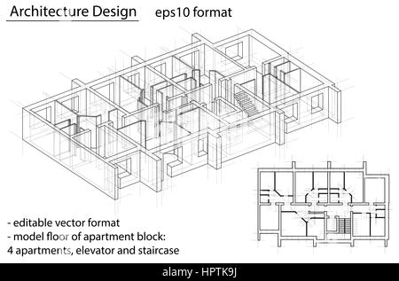 Model floor of apartment block. Vector Stock Vector Image & Art - Alamy
