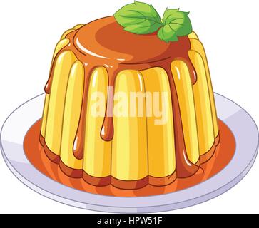 Caramel Flan Dessert Vector Illustration Stock Vector Image & Art - Alamy