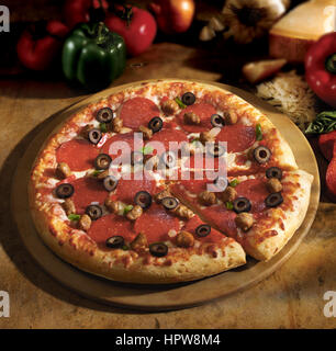 italian pizza with everything Stock Photo - Alamy