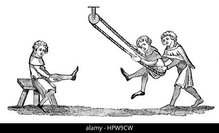 An illustration of an exercise to practise at Quintain in the 14th ...