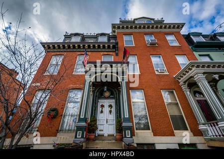 House along Carey Street, at Franklin Square, in Baltimore, Maryland ...