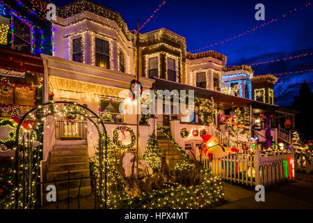 Row houses on 34th Street, in Hampden, Baltimore, Maryland Stock Photo ...