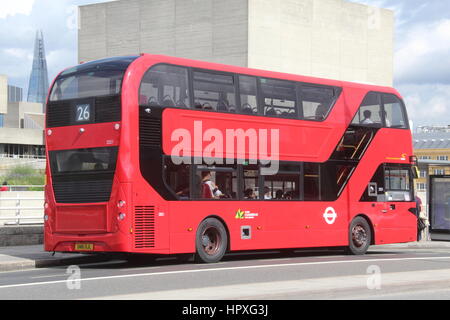 CT Plus Alexander Dennis Enviro 400 City red London Bus Stock Photo - Alamy