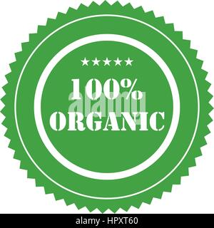 100% Natural sign, stamp, logo, icon. Green label for a 100% natural ...