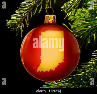 Map of Indiana, on black background, map with flag Stock Photo - Alamy