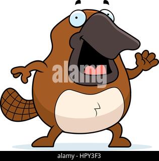 A happy cartoon platypus waving and smiling Stock Vector Image & Art ...