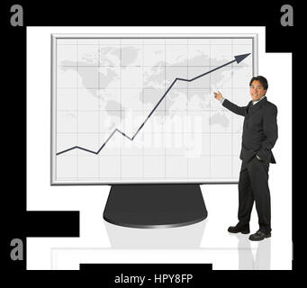 Businessman presenting growing graph Stock Photo - Alamy