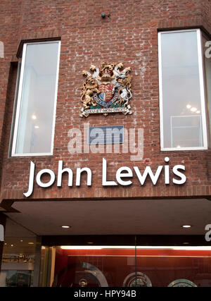 Sign over John Lewis department store, Leeds Stock Photo - Alamy