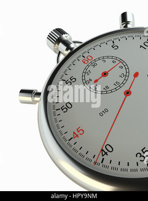 Silver Stopwatch, 3D rendering isolated on white background Stock Photo ...