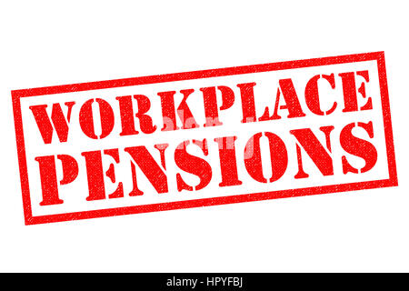 WORKPLACE PENSION red Rubber Stamp over a white background Stock Photo ...
