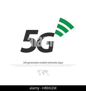 5G Logo network wireless systems and internet vector illustration. 5G ...