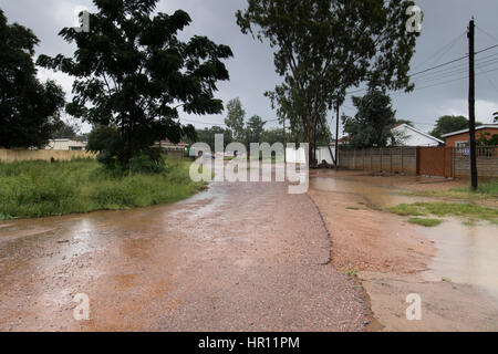 Gaborone, Botswana. 25 February, 2017. Surface flooding in Gaborone ...