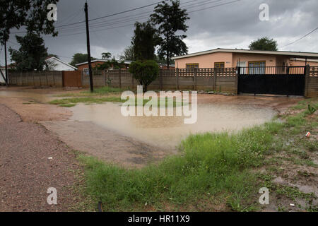 Gaborone, Botswana. 25 February, 2017. Surface flooding in Gaborone ...