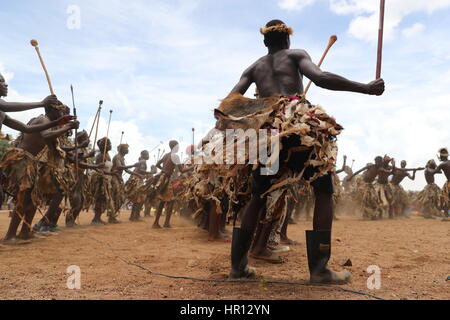 Chipata, Zambia. 25th Feb, 2017. Ngoni people dance during the Ncwala ...