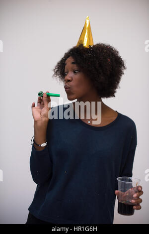African american woman streamer smiling confident sitting on table at ...