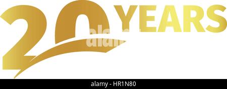 twenty years anniversary, gold badge, illustration design, isolated on ...