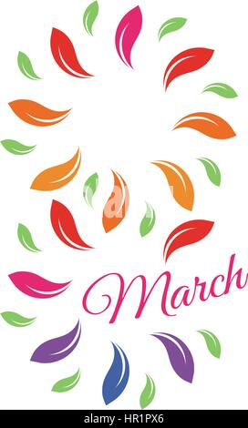 Spring colorful vector illustration with pink roses. Cartoon style ...